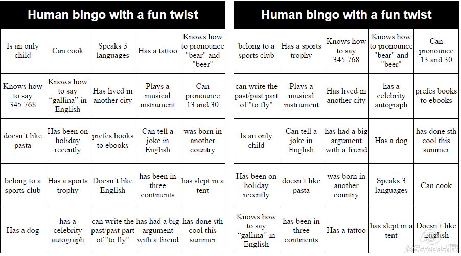 Getting to know you Bingo With A Fun Twist Blog De Cristina